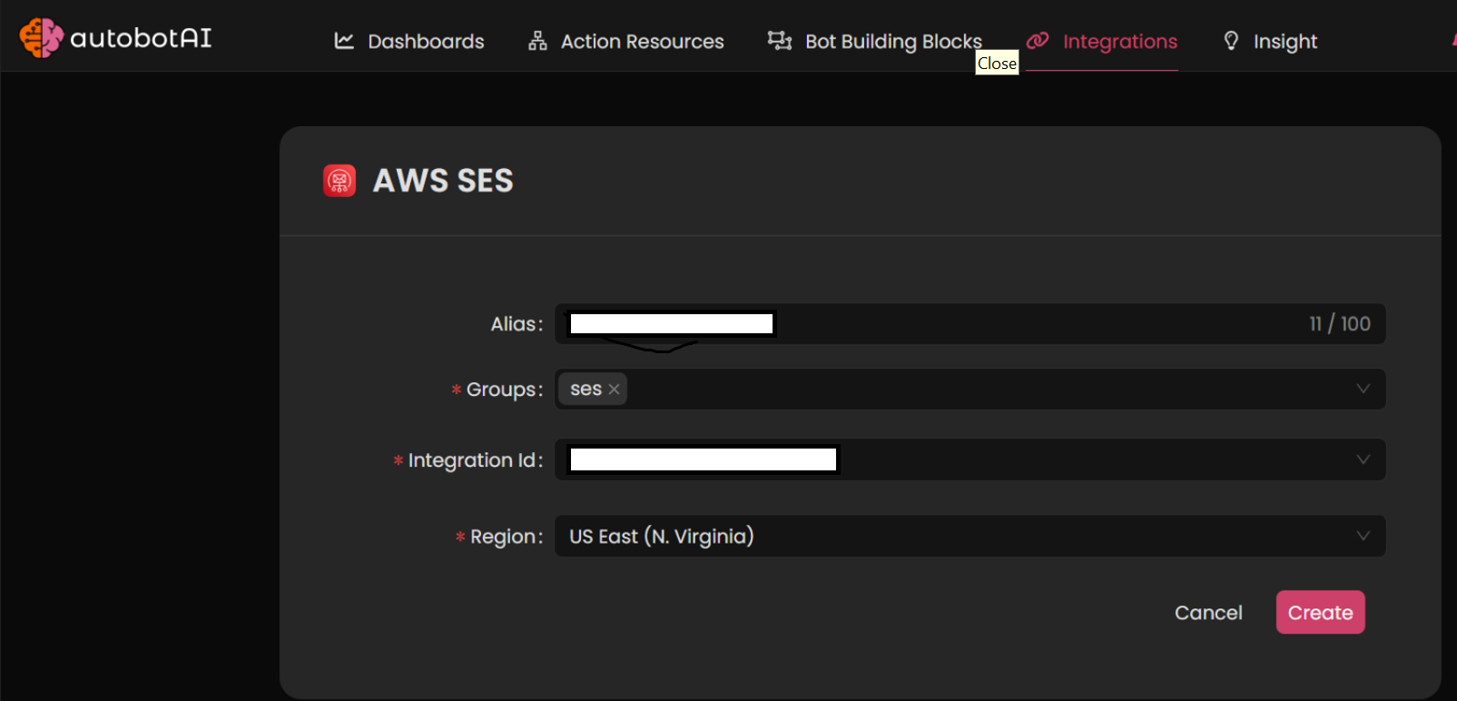 AWS SES - Docs | autobotAI